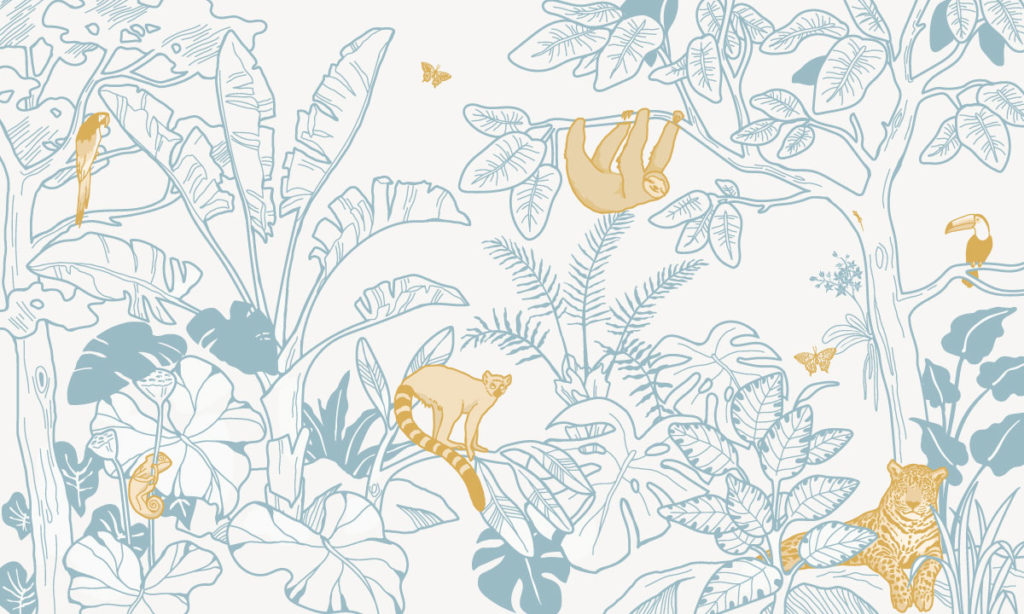 Papier Peint - Jungle Bicolore 🦜 - Wellpapers