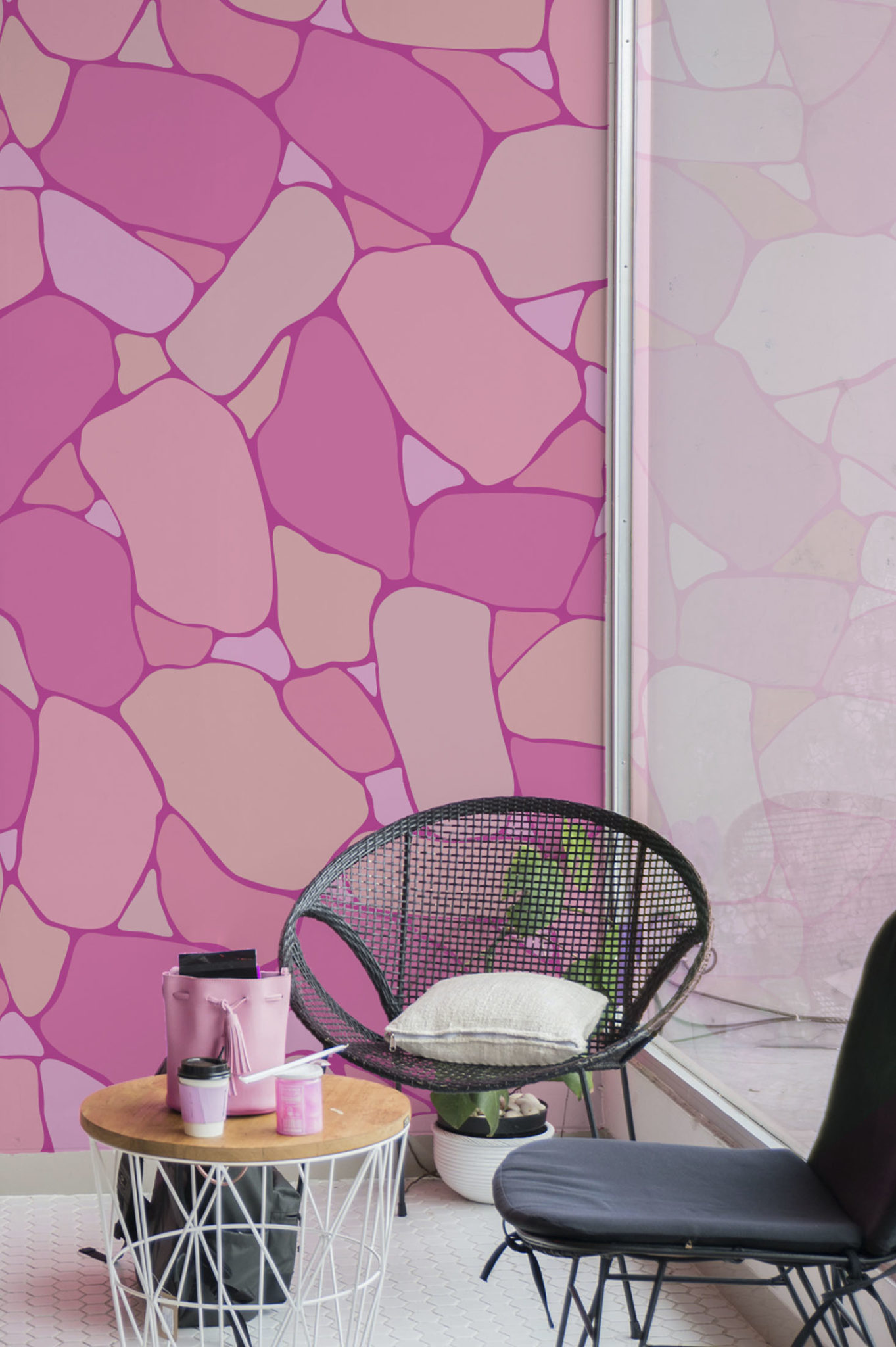Papier Peint : Mosaïque Rose 💗 - Wellpapers